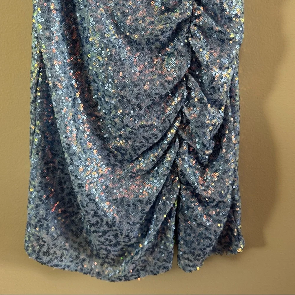 Windsor | Dresses | Windsor Sarah Sequin Mesh Mini Dress Blue Sparkle ...